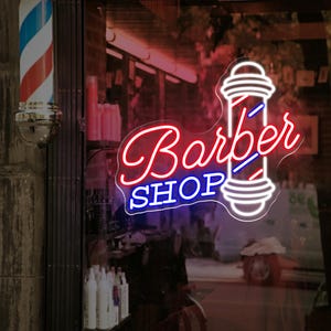 Barber Shop Neon Sign, Barber Shop Open Sign, Barber Shop Decor ...
