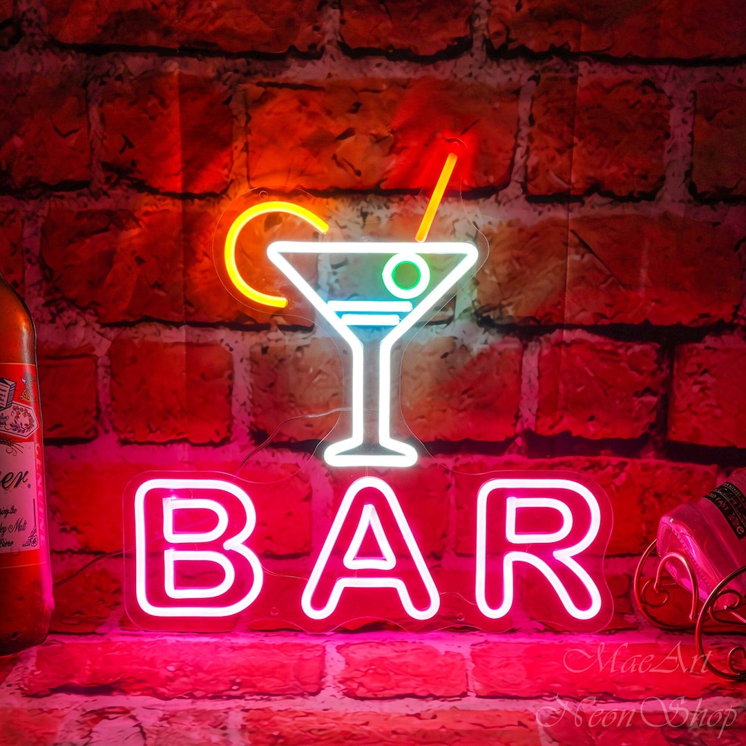Custom Cocktails Bar Neon Sign, Bar Name Sign, Store Shop Signage ...