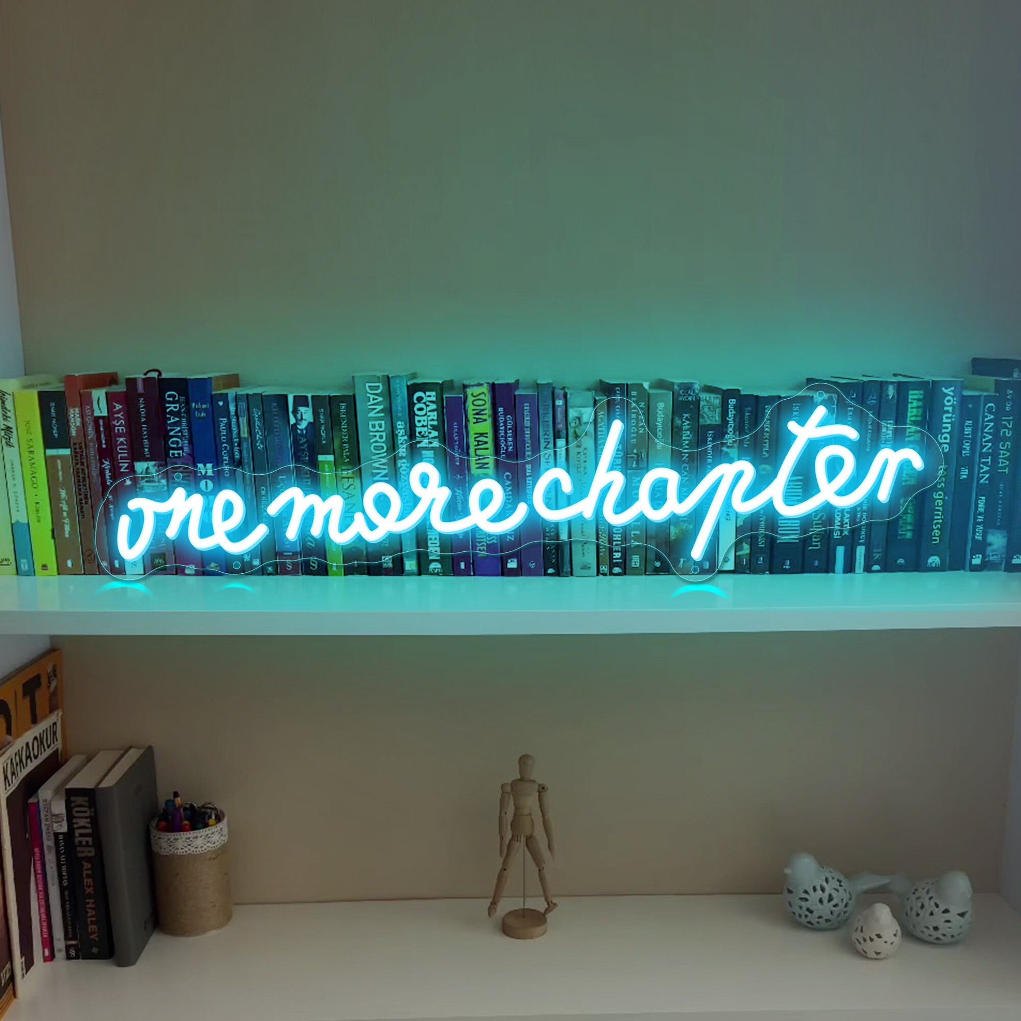 One More Chapter Neon Sign,home Library Sign,book Lover Gift,library ...
