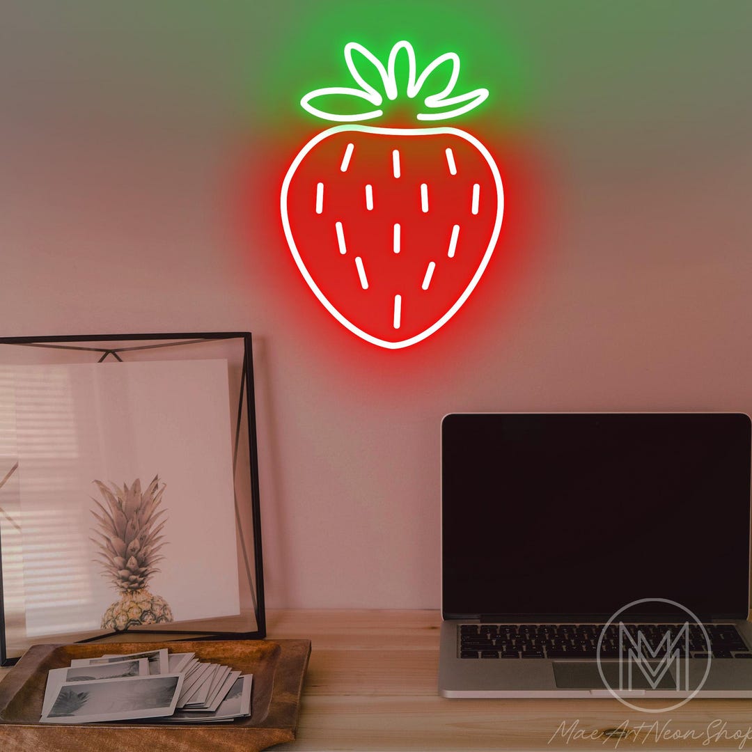 Strawberry Neon Sign,strawberry Led Light Up,fruit Neon Light ...