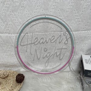 Heaven's Night Neon Sign, USB Light up Sign, Neon Sign Bedroom, Game ...