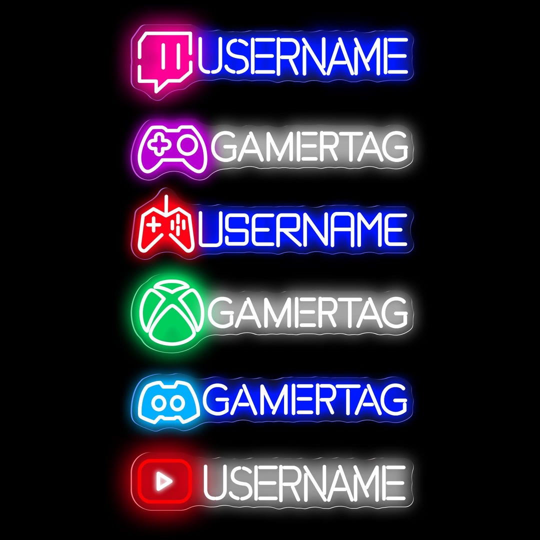 Custom Gamer Neon Sign , Gamer Tag Sign, Game Room Decor, Gaming Wall ...