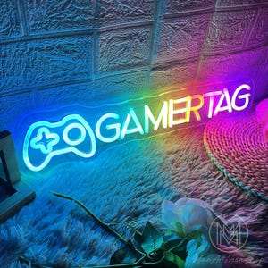 Custom Gamer Neon Sign,rainbow Gamer Tag Sign,rainbow Led Sign,game ...
