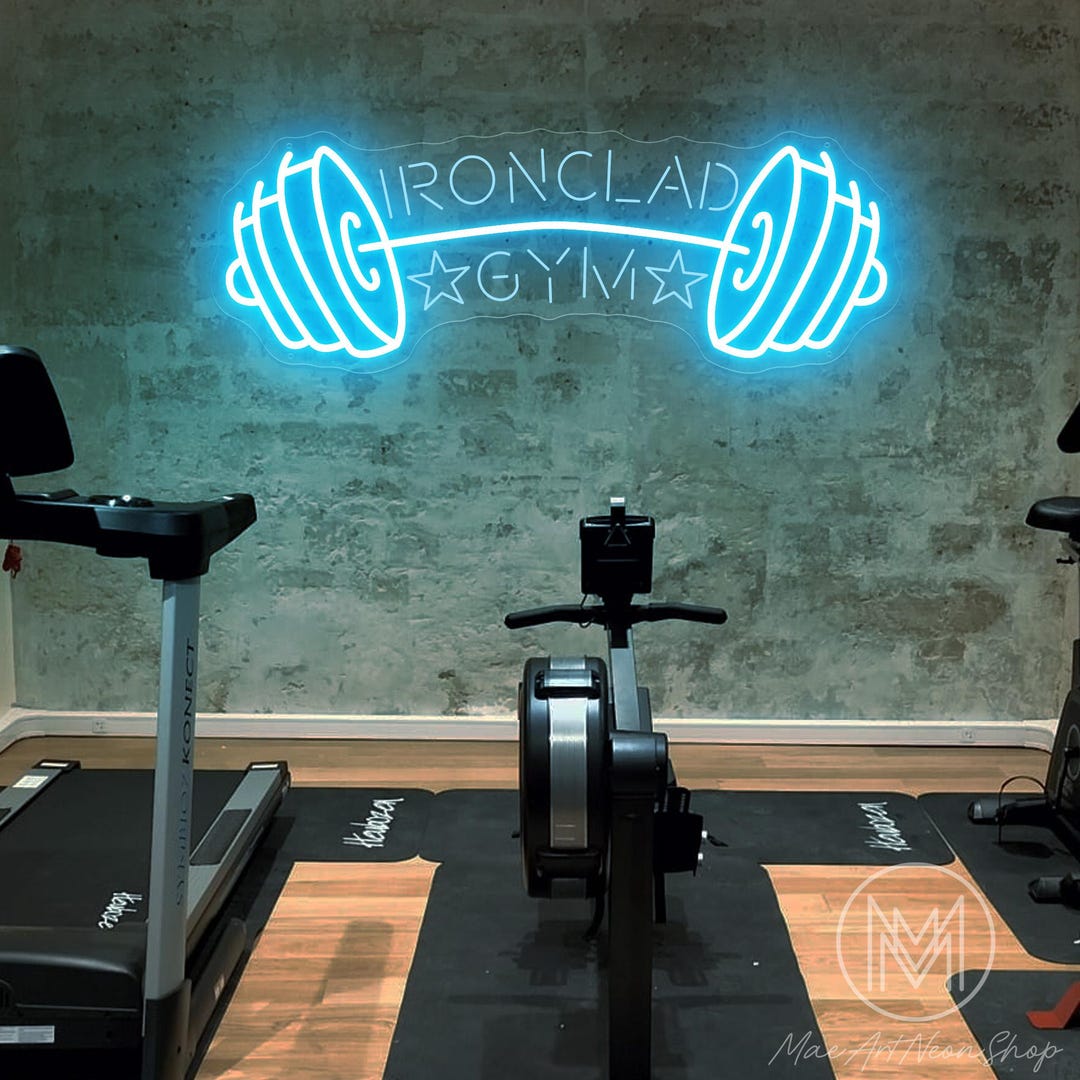 Custom Name Gym Neon Sign, Dumbbell Neon Sign,gym Wall Decor, Workout ...
