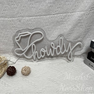 Howdy Neon Sign,led Cowboy Hat Sign,texas Cowboy Girl,light up Cowboy ...