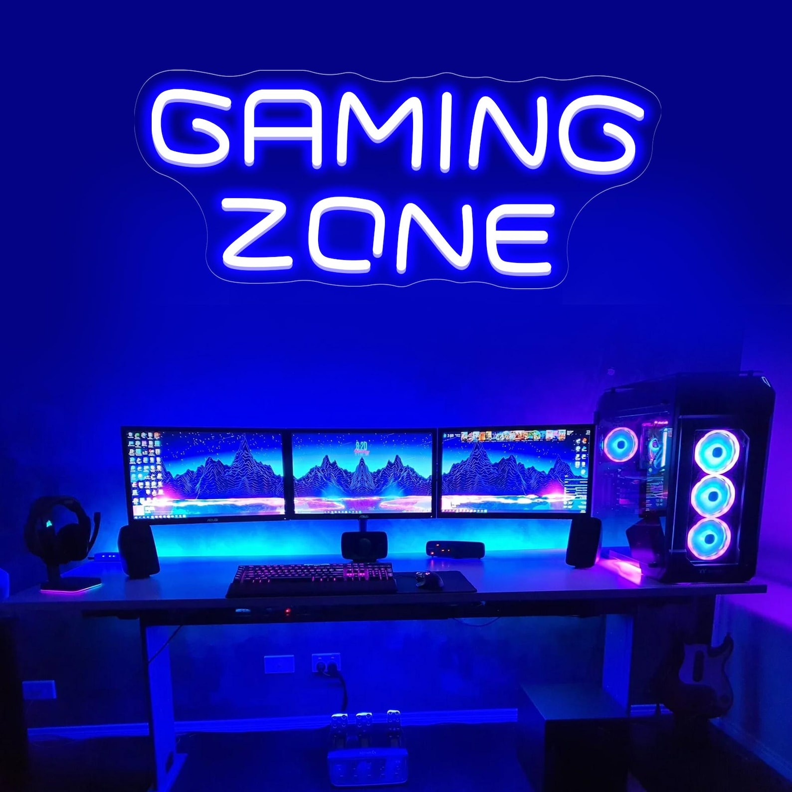 Gaming Zone Neon Sign, Custom Gaming Room LED Neon Light, Game Room ...