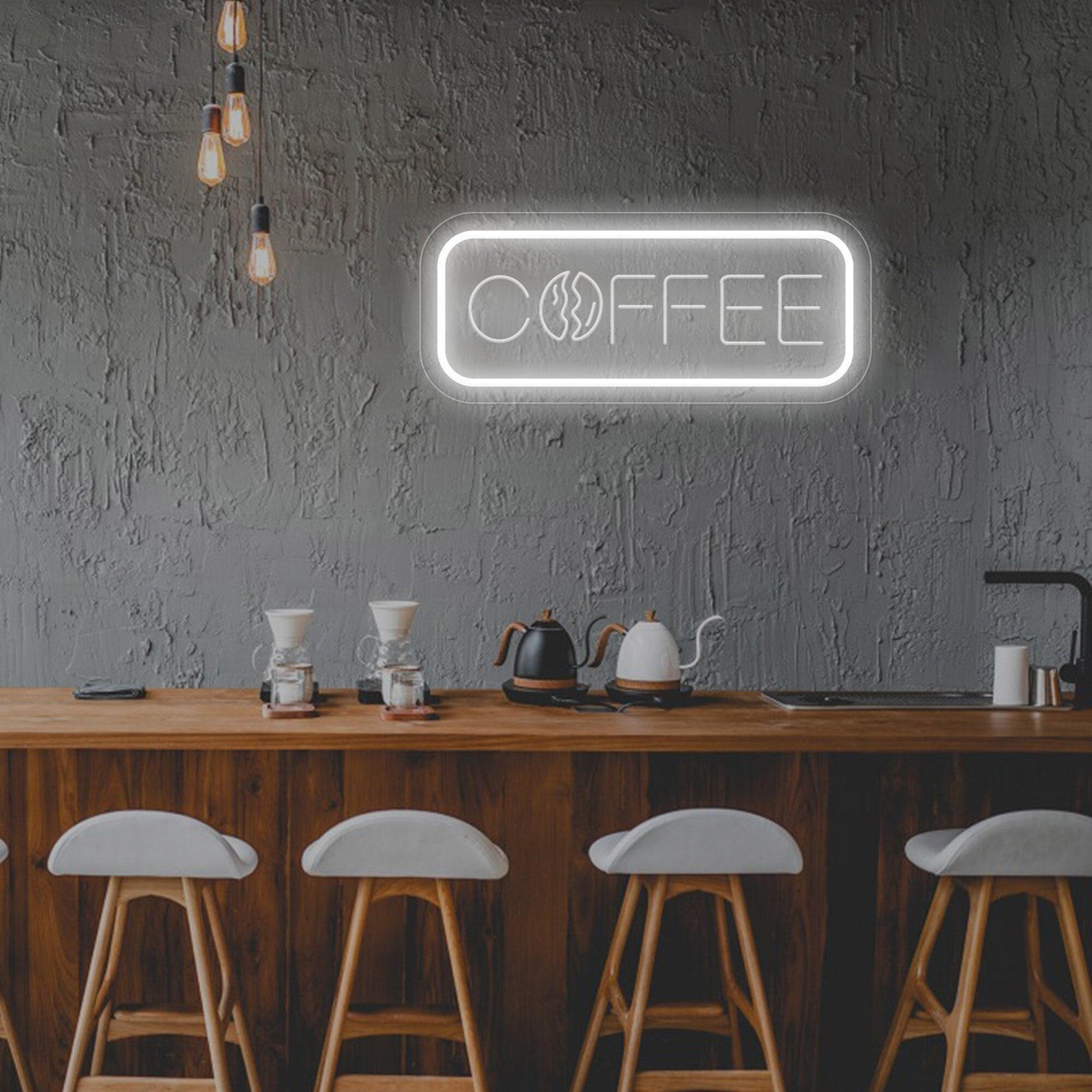 Coffee Neon Sign, Coffee Led Sign, Welcome Sign, Coffee Sign Business ...