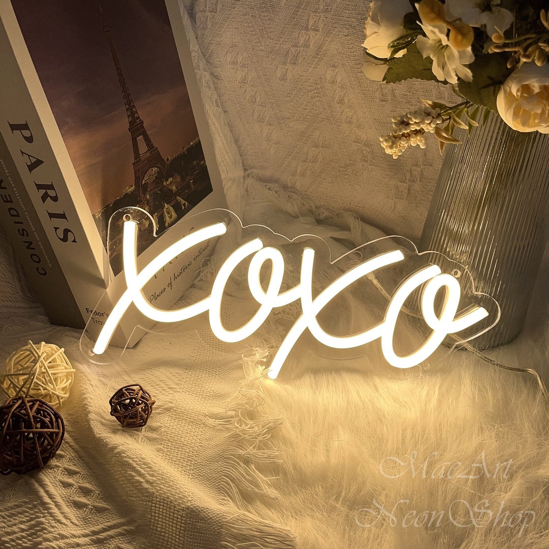 XOXO Neon Sign, Pink Led Light Sign, Wedding Decor Signs, Neon Sign ...