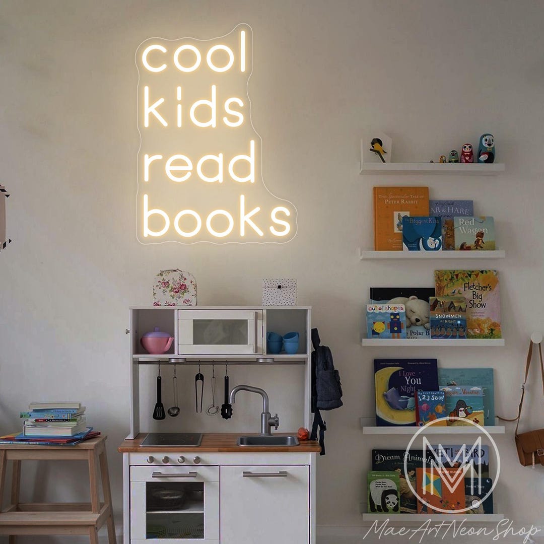 Kids Read Books LED Neon Sign, Playroom Decor - Etsy