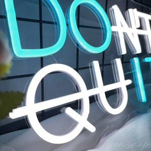 Don't Quit Neon Sign, Home Gym Room Decor, Gym Wall Decor, Man Cave ...