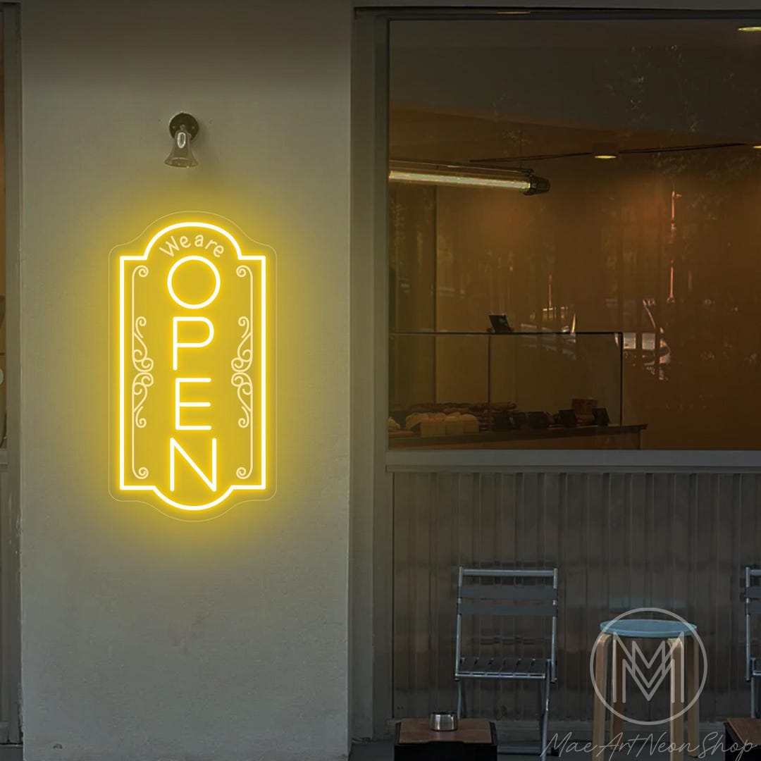 We Are Open Neon Sign for Store Window, Business Vertical Open Led Sign ...