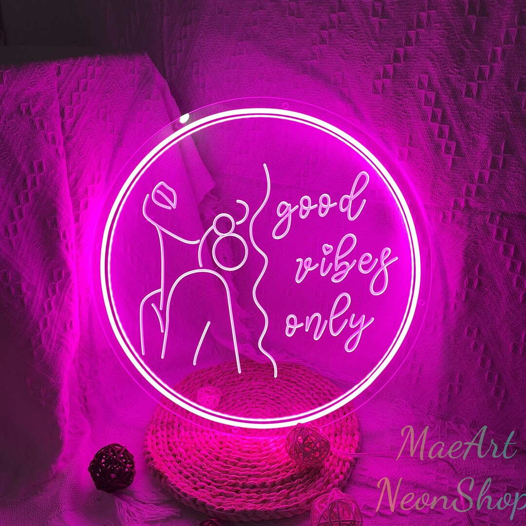 Good Vibes Only Neon Sign, Custom Neon Sign, Home Room Party Decor ...