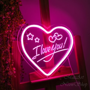 I Love You Neon Sign, LED Custom Neon Light, Wedding Decoration, Party ...
