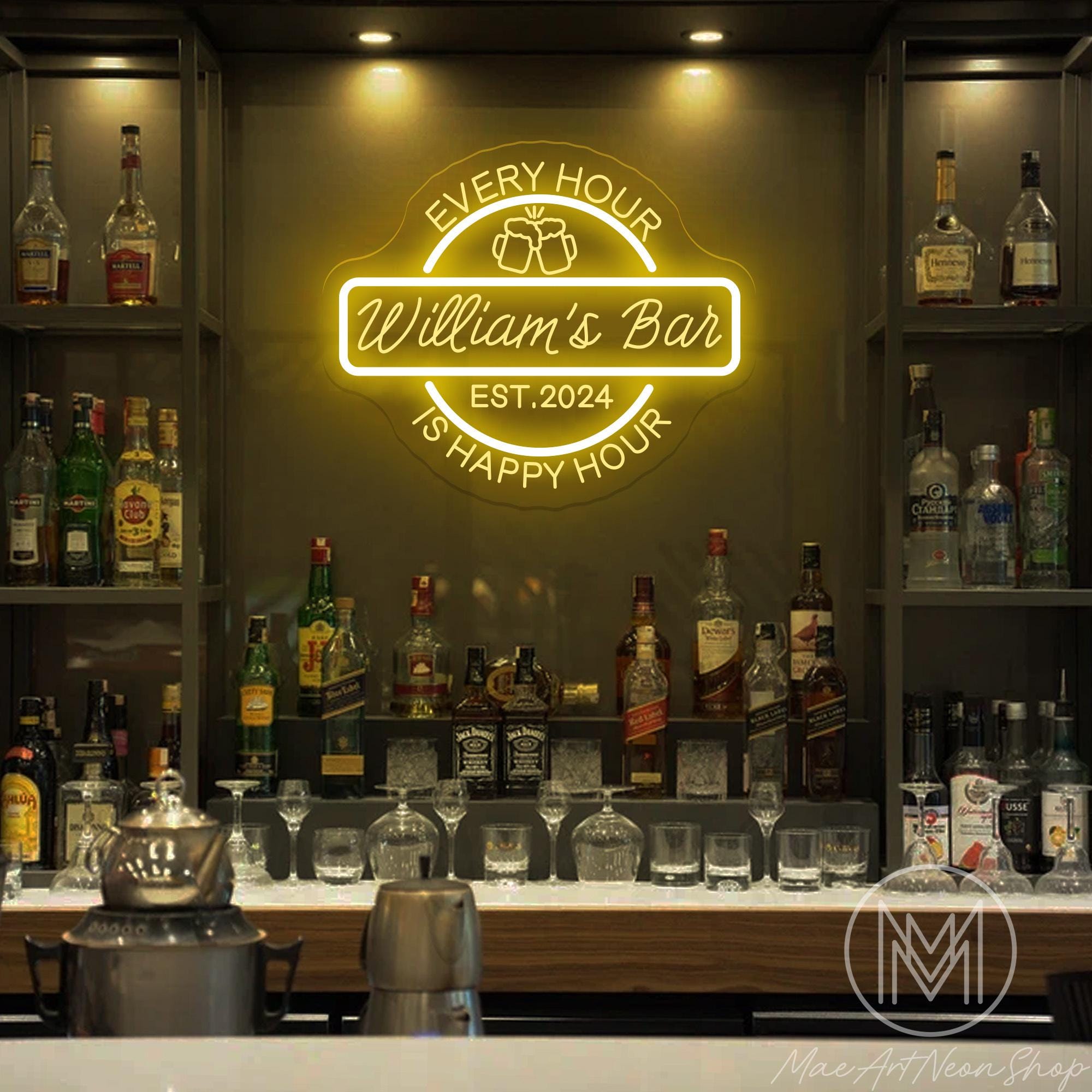 Custom Bar Neon Sign, USB Light up Sign, Home Bar LED Neon Light ...