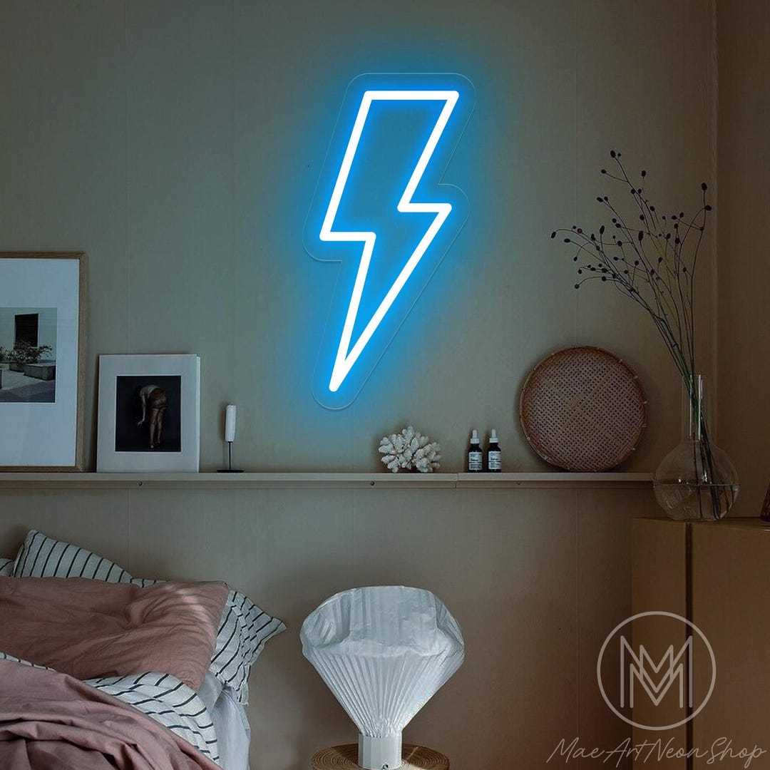 Lightning Bolt Neon Sign, Thunder Neon Light, Weather Neon Sign, Neon ...