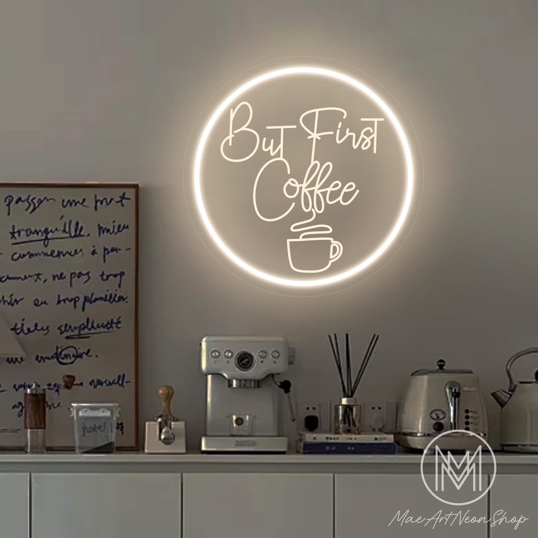 But First Coffee Neon Sign,usb Light up Sign,cafe Shop Welcome Sign ...