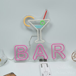 Custom Cocktails Bar Neon Sign, Bar Name Sign, Store Shop Signage ...