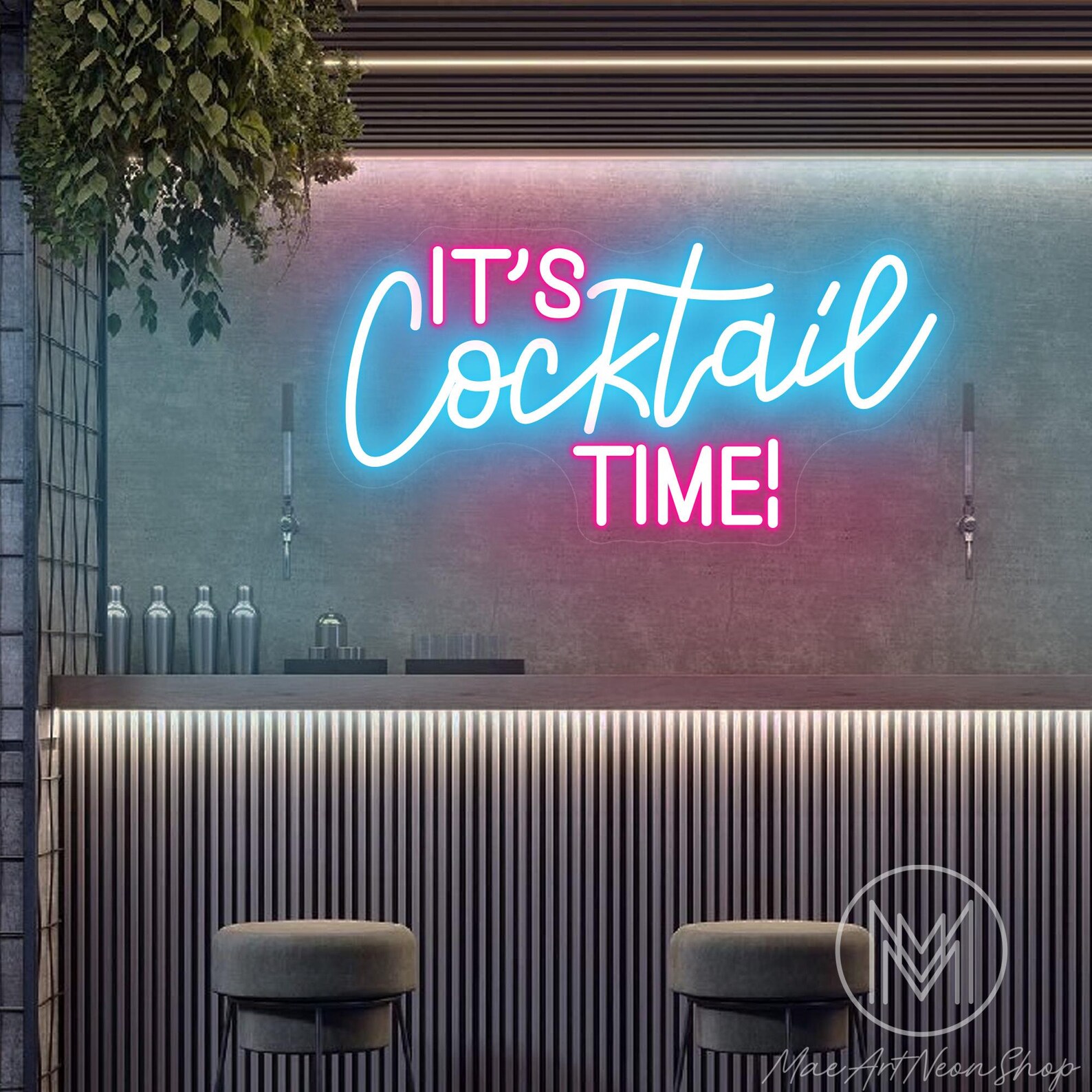 It's Cocktail Time Neon Sign,bar Neon Sign,happy Hour Bar Sign,tiki Bar ...