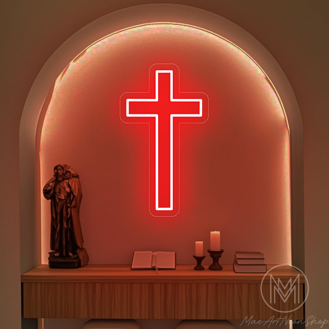 Faith Cross Neon Sign, Religious Neon Sign, Led Cross Sign, Cross Jesus ...