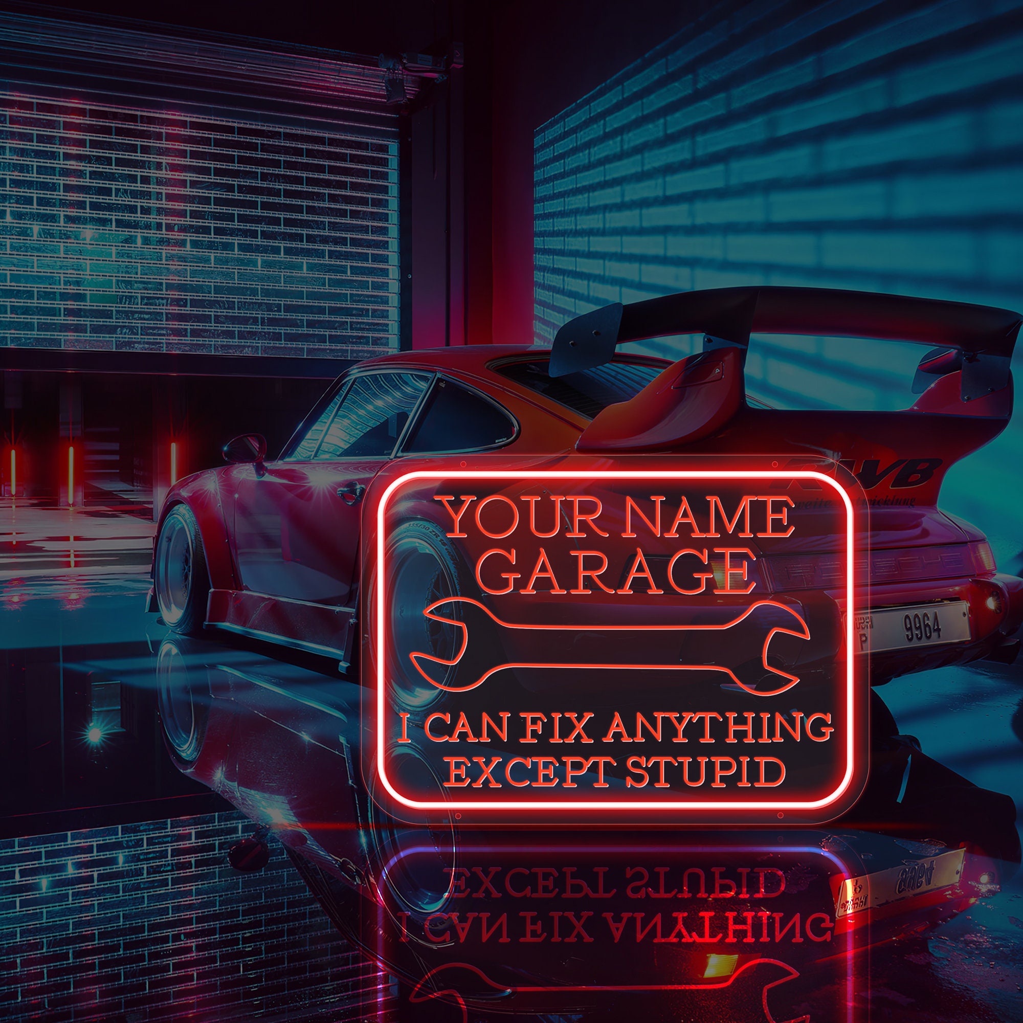 Personalized Garage Neon Sign, Neon Garage Sign, Custom Garage Name ...