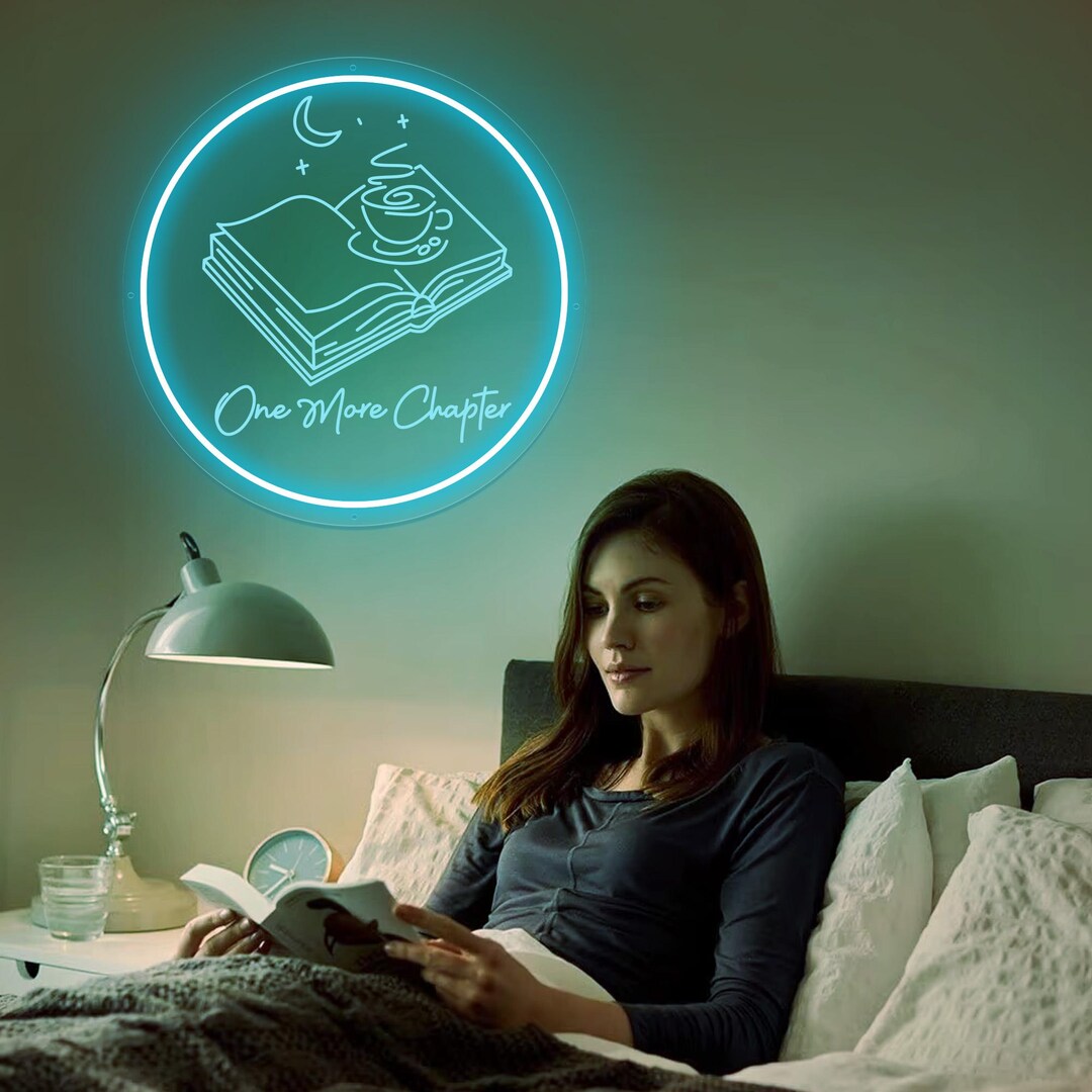 One More Chapter Neon Sign, USB Light up Sign, Home Library Wall Décor ...