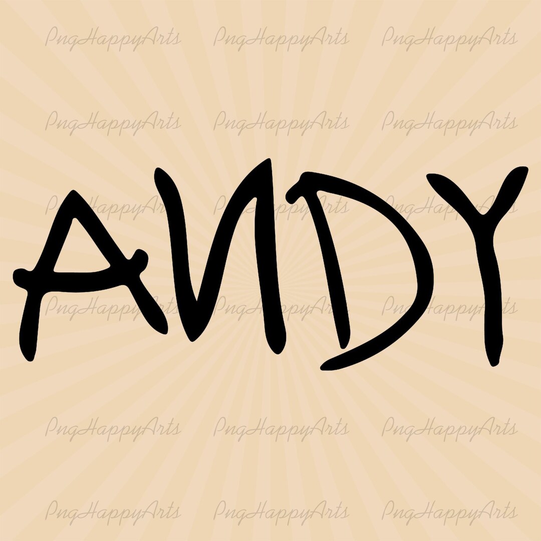 Andy Text Font Letters SVG, Toy Story SVG, Andy Woody Buzz Lightyear ...