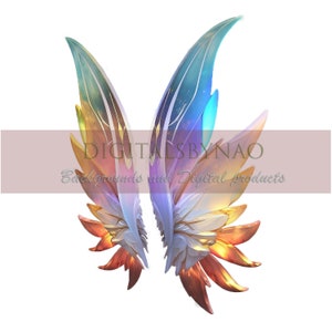 Edgy Translucent Fairy Wings Overlays as Digital Download PNG Files ...