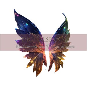 Edgy Translucent Fairy Wings Overlays as Digital Download PNG Files ...