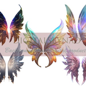 Edgy Translucent Fairy Wings Overlays as Digital Download PNG Files ...