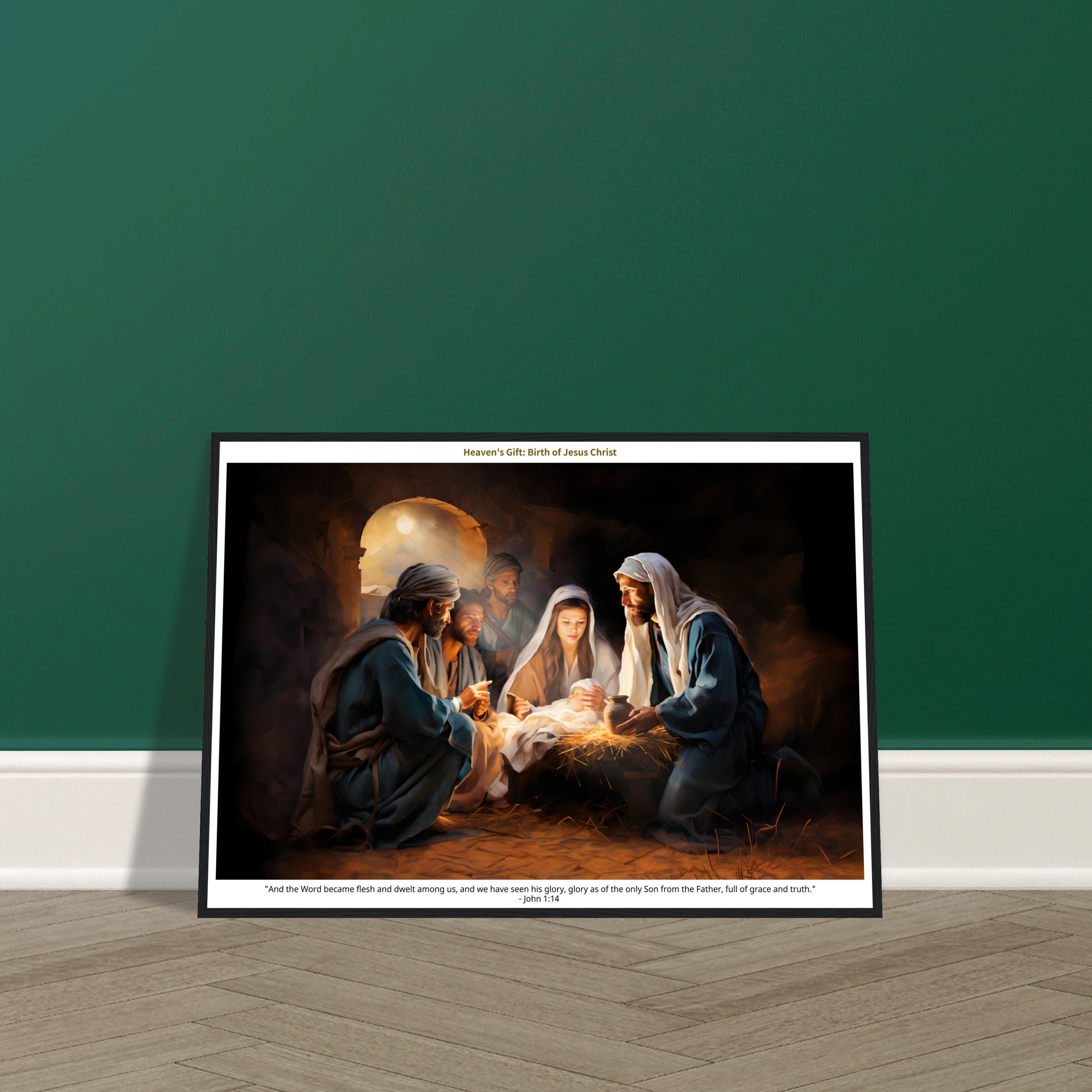 Birth of Jesus Museum-grade Framed Wall Art, With Inspiring Title and ...