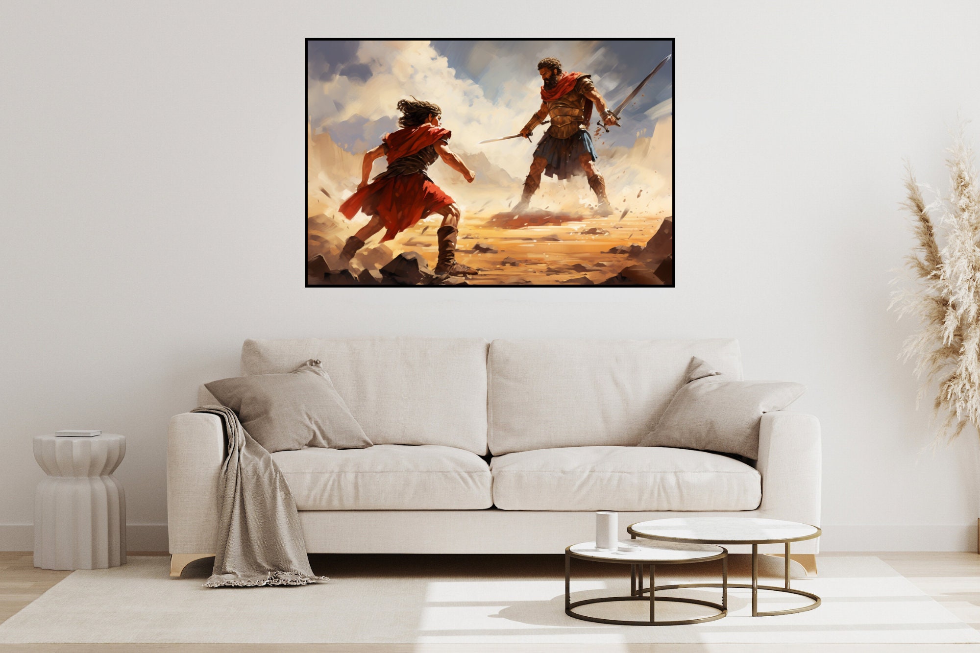 Courage Overcomes - David and Goliath - Museum-grade Art Bundle - 3 PNG ...