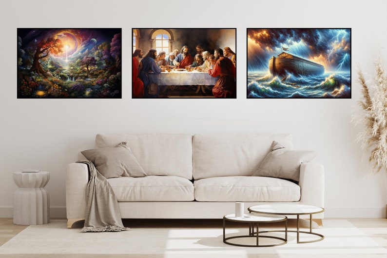 Museum Grade Bible Story Art Bundle - 36 PNG Image Files - White and ...