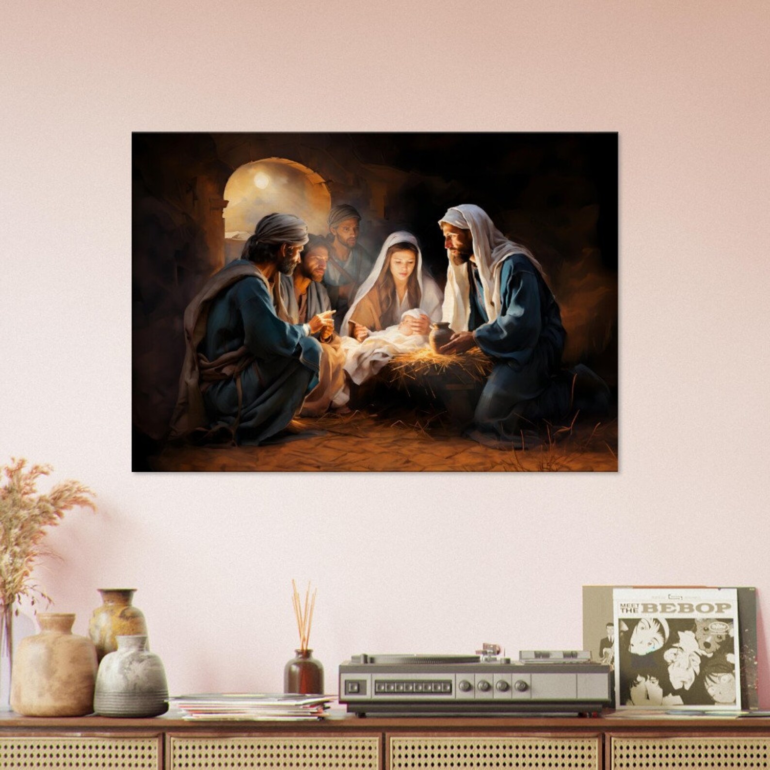 Birth of Jesus Christ Nativity Scene - Museum-grade Canvas Art on ...
