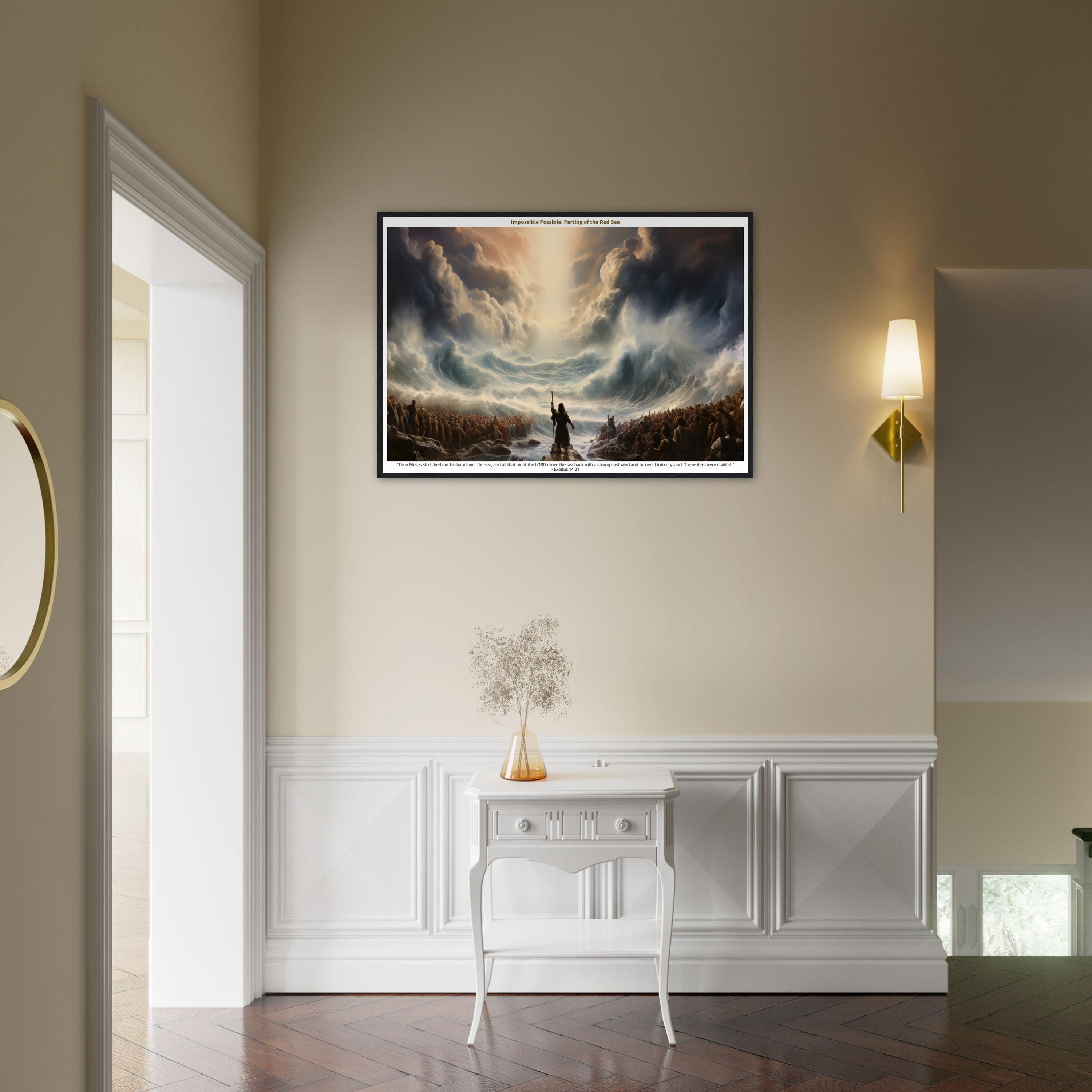 Moses Parting of the Red Sea Museum-grade Framed Wall Art, With Thought ...