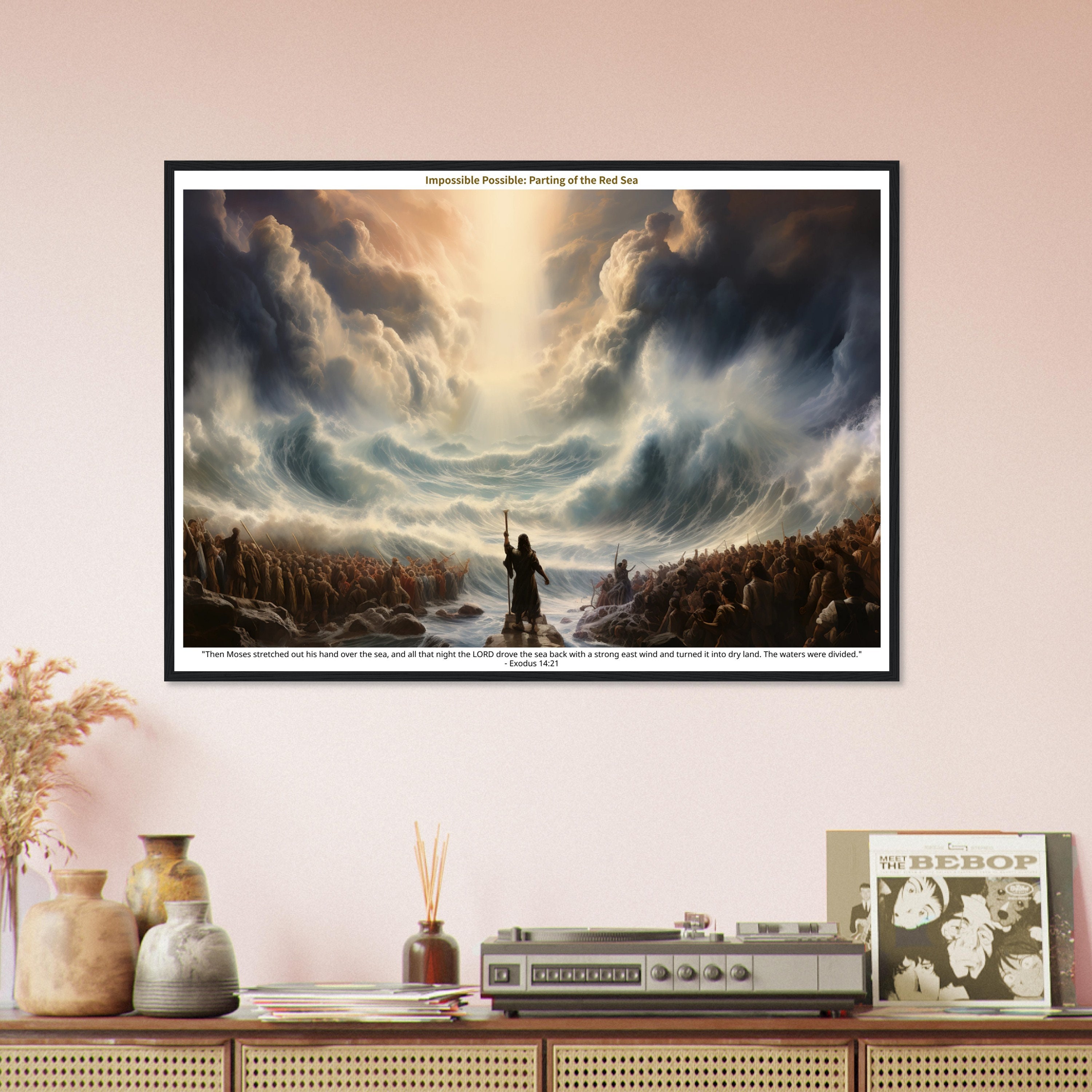 Moses Parting of the Red Sea Museum-grade Framed Wall Art, With Thought ...