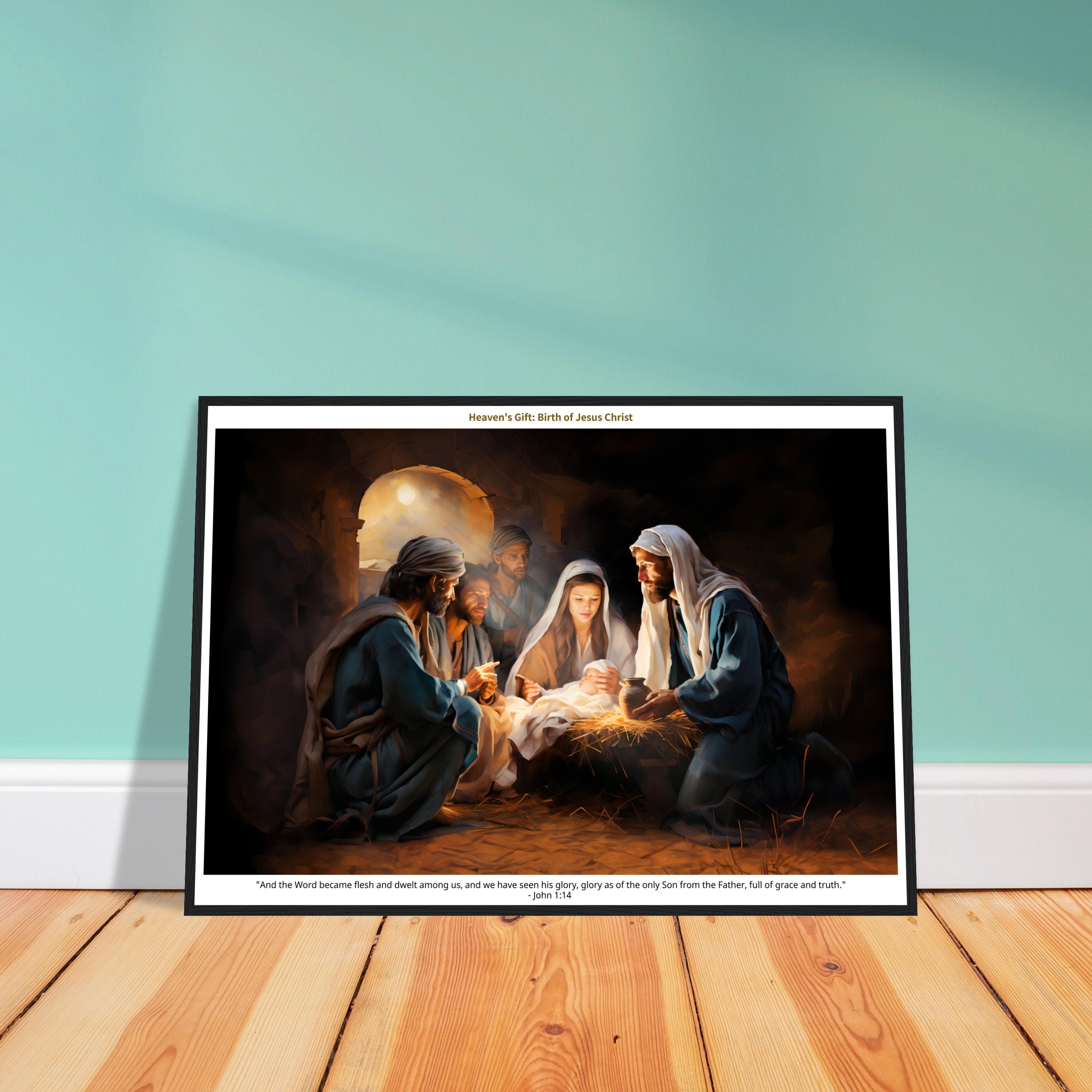 Birth of Jesus Museum-grade Framed Wall Art, With Inspiring Title and ...