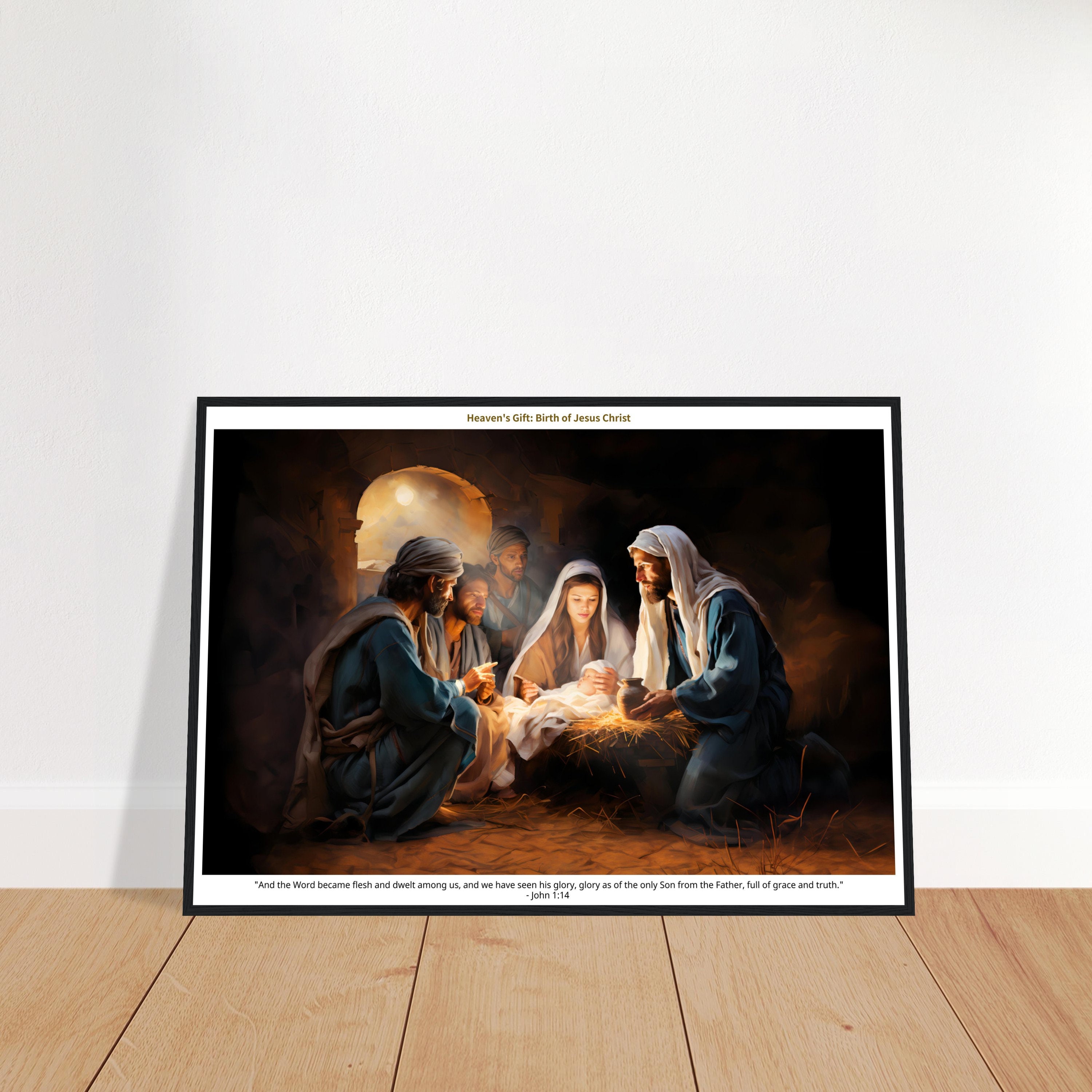 Birth of Jesus Museum-grade Framed Wall Art, With Inspiring Title and ...