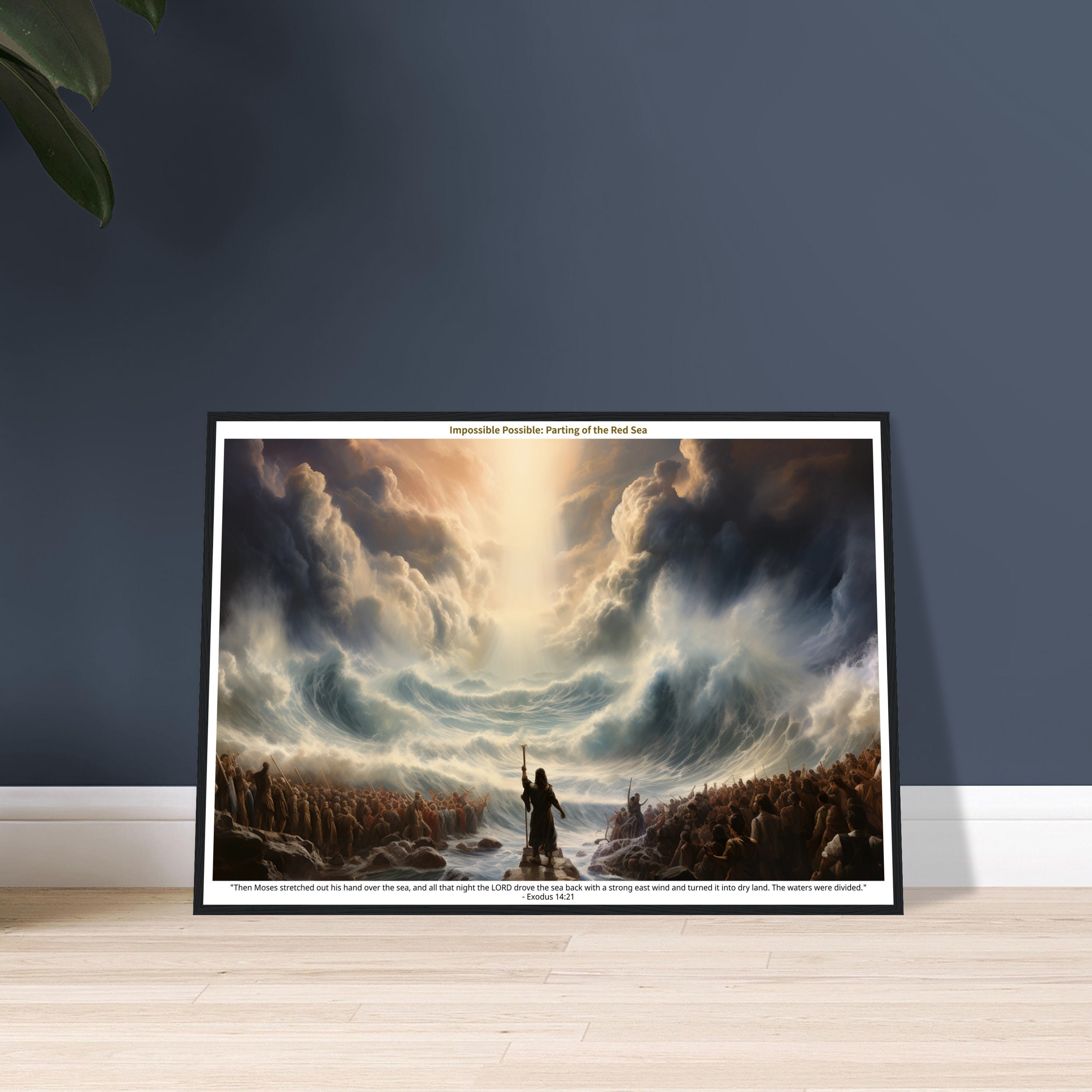 Moses Parting of the Red Sea Museum-grade Framed Wall Art, With Thought ...