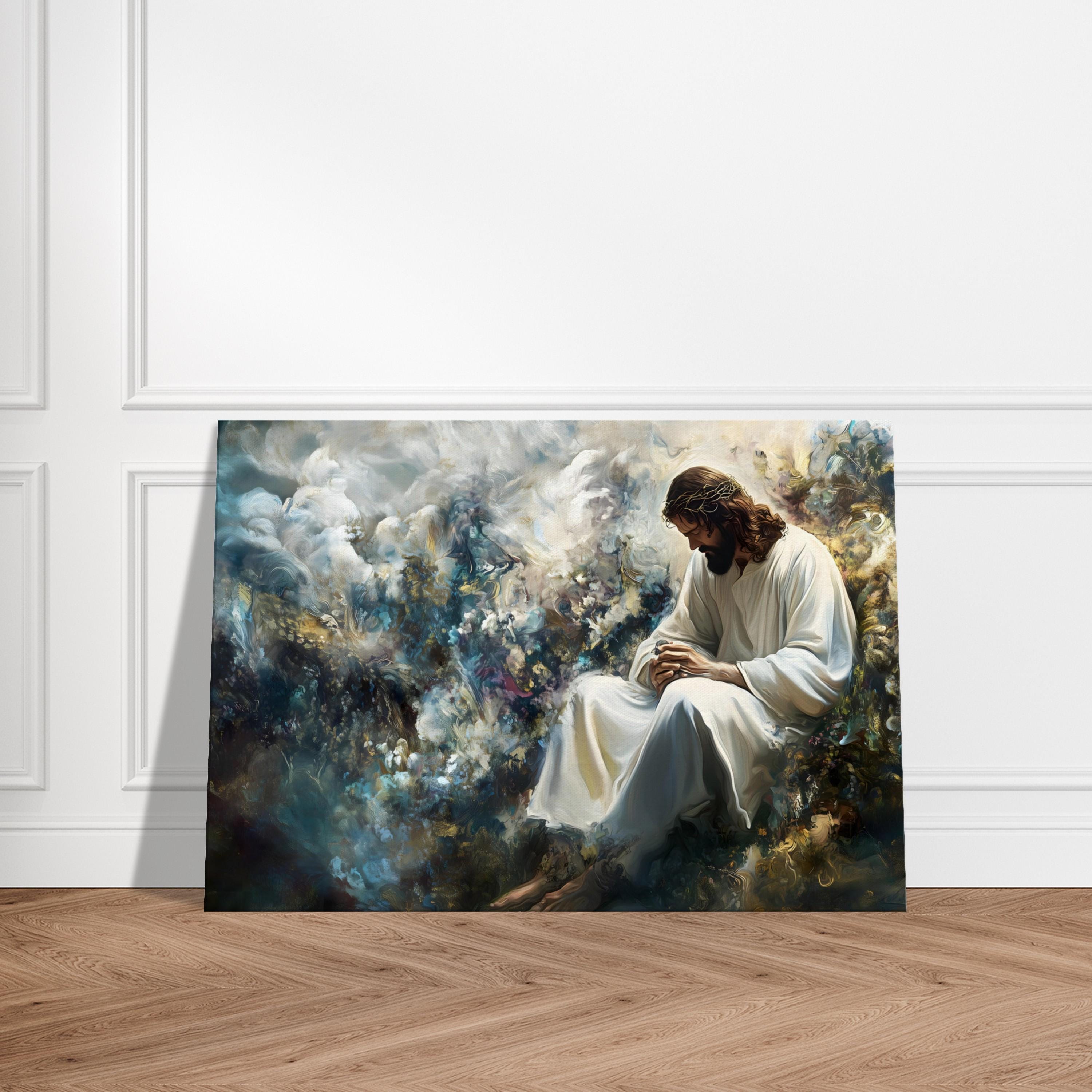 Jesus in Deep Reflection - Museum Grade Christian Canvas Art ...