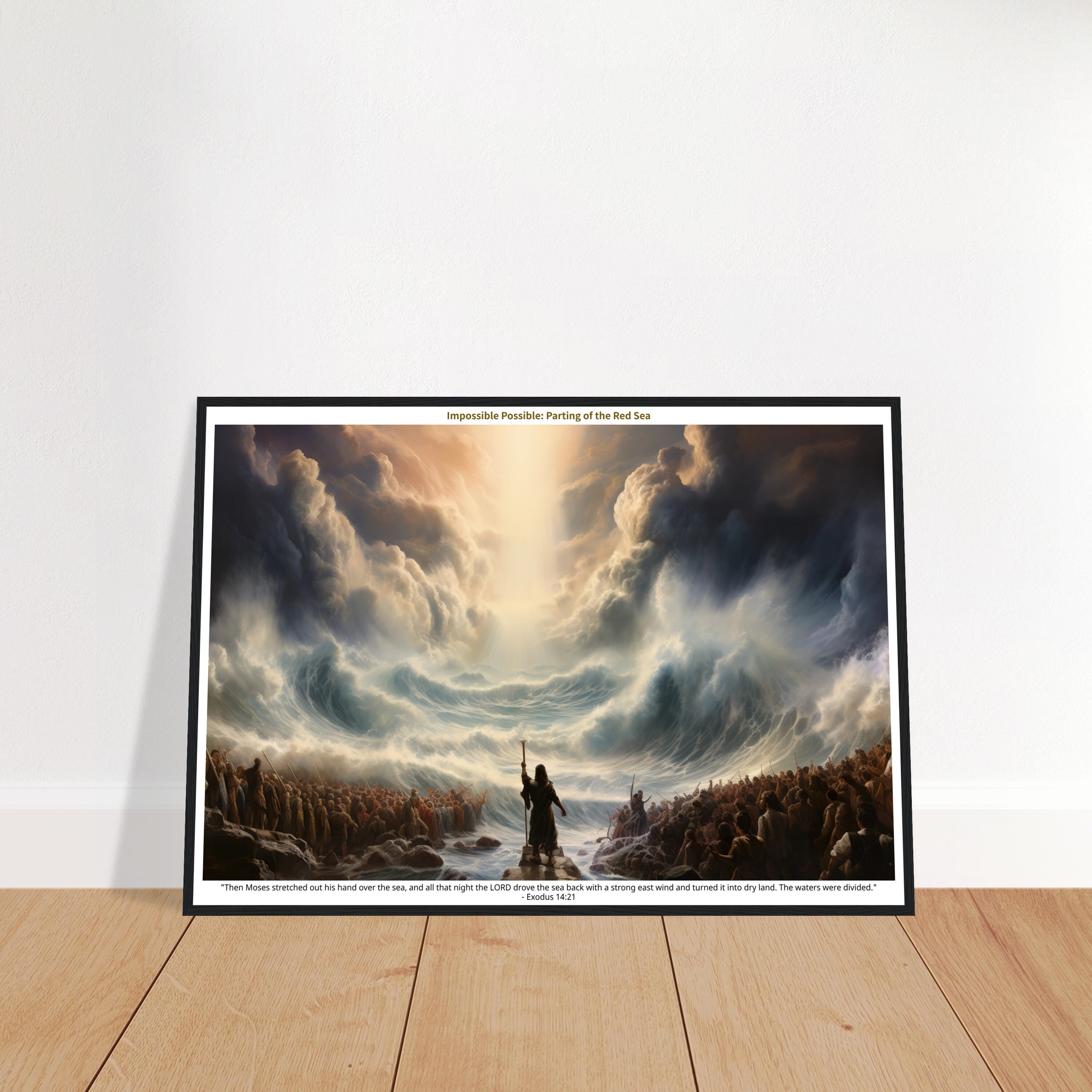 Moses Parting of the Red Sea Museum-grade Framed Wall Art, With Thought ...