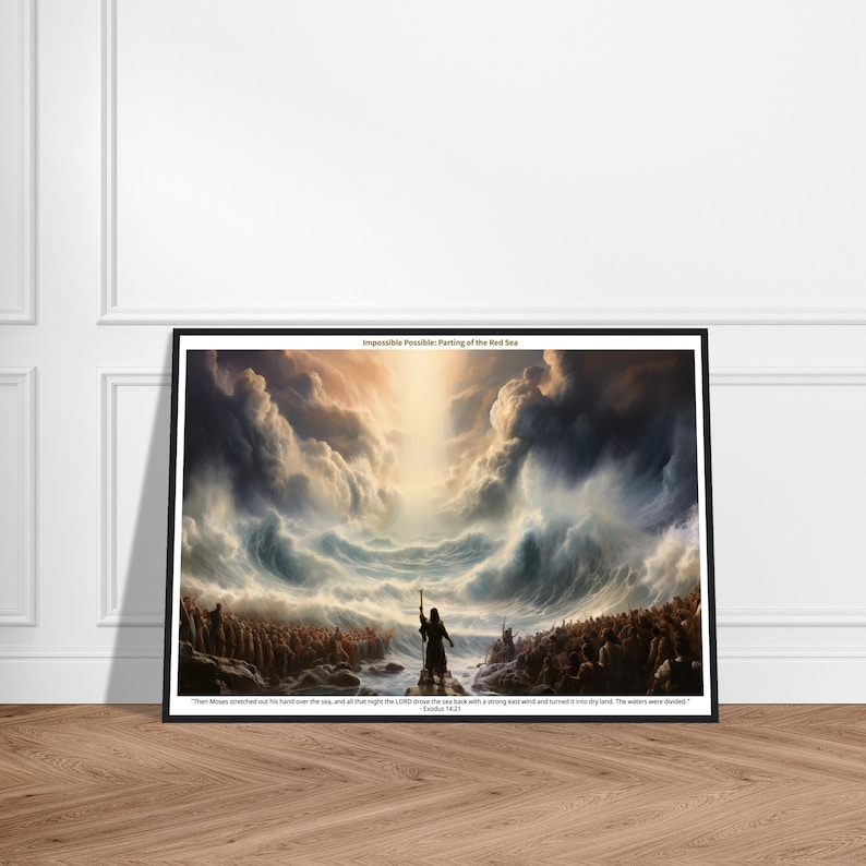 Moses Parting of the Red Sea Museum-grade Framed Wall Art, With Thought ...