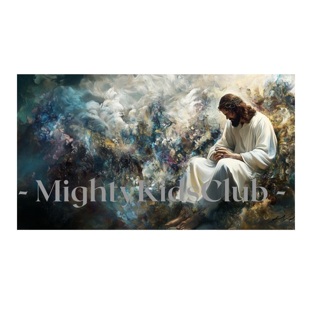 Jesus in Deep Reflection - Museum-grade Spiritual Art | Instant Digital ...
