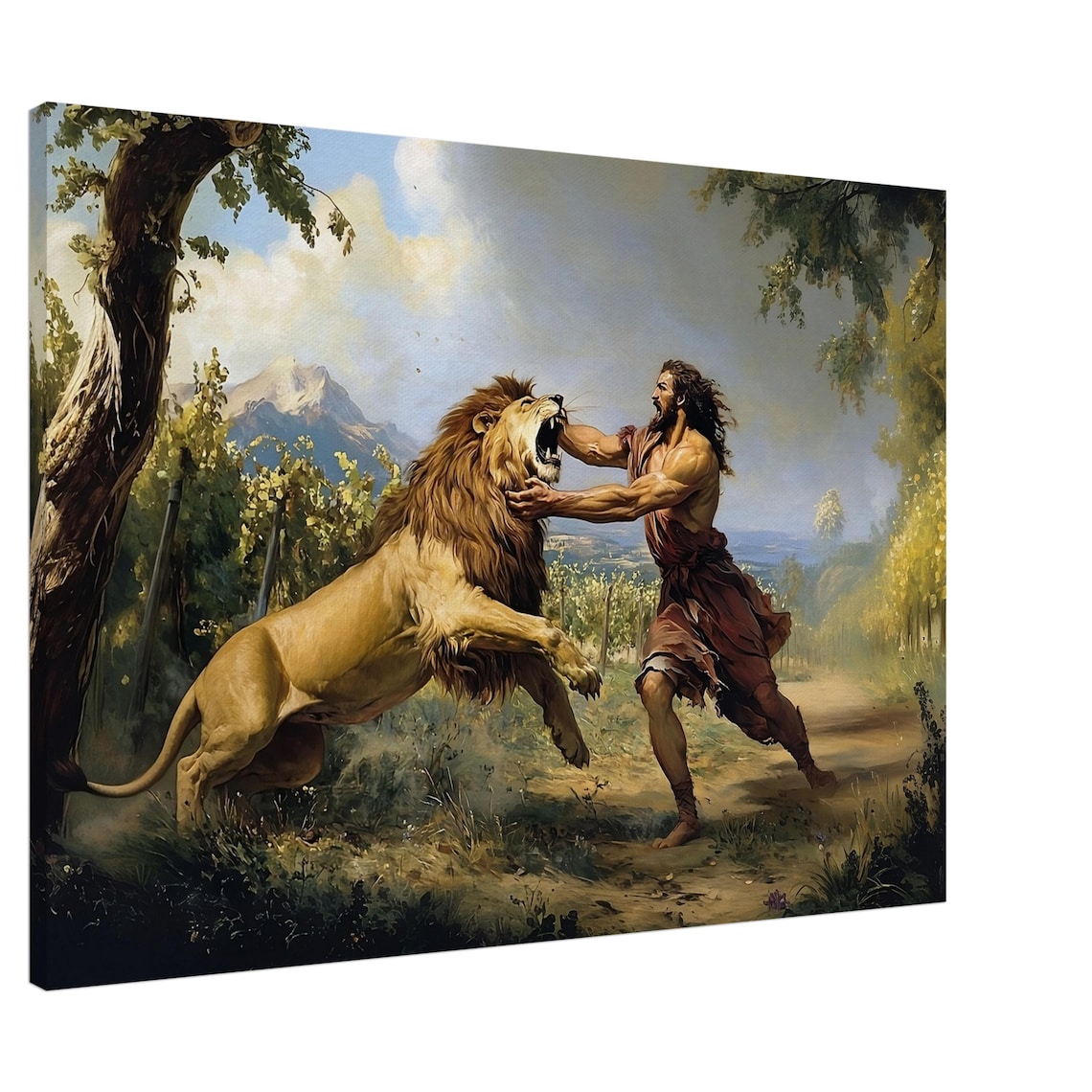 Samson's Triumph Over the Lion - Museum Grade High-resolution Bible Art ...