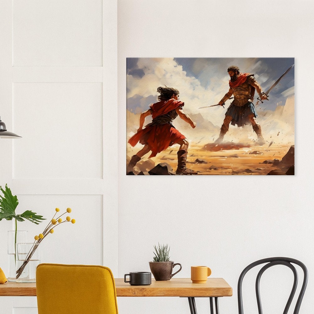 David and Goliath - Museum-grade Canvas Art - Etsy