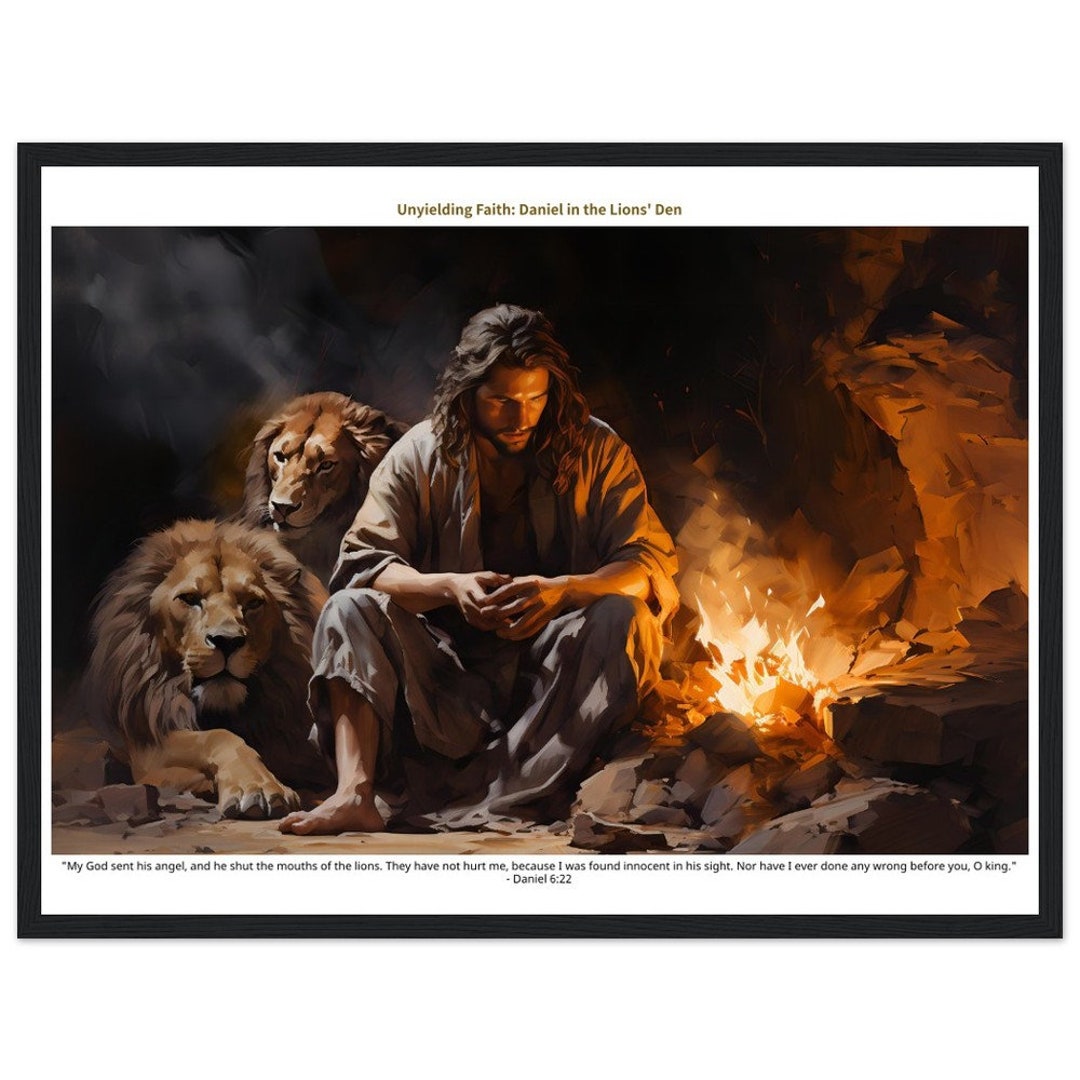 Daniel in the Lions' Den Museum-grade Framed Wall Art, With Inspiring ...