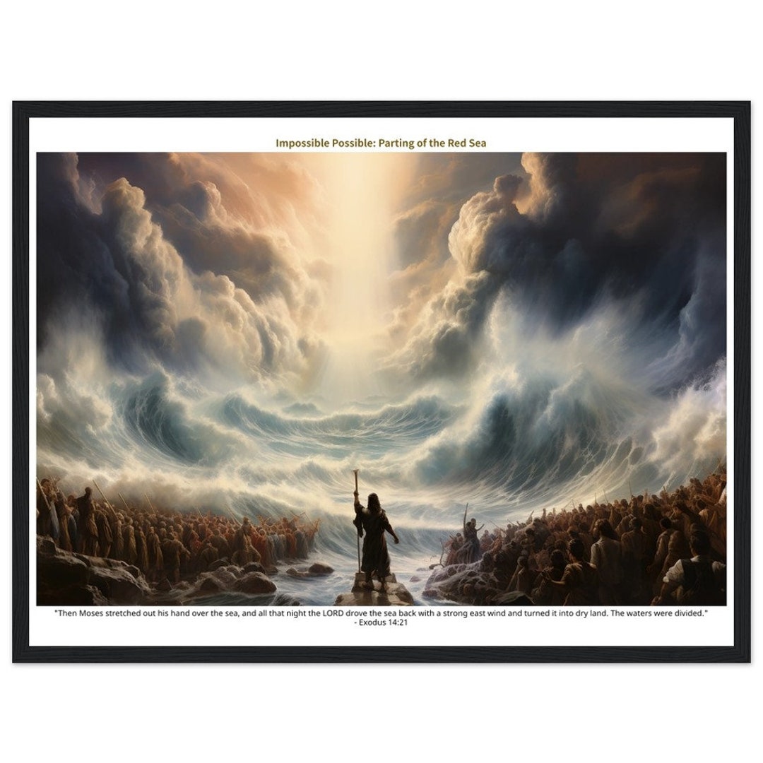 Moses Parting of the Red Sea Museum-grade Framed Wall Art, With Thought ...