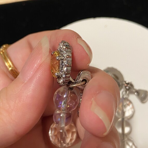 Vintage Signed Monet Yellow Crystal Pave clear Rhines… - Gem