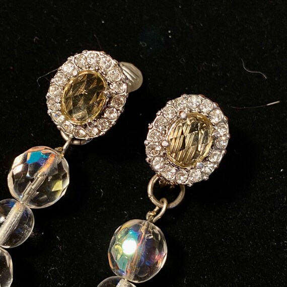 Vintage Signed Monet Yellow Crystal Pave clear Rhines… - Gem