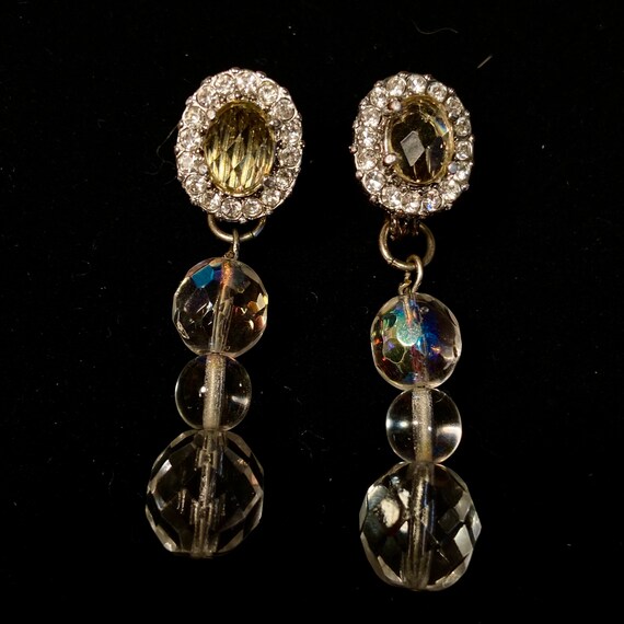 Vintage Signed Monet Yellow Crystal Pave clear Rhines… - Gem