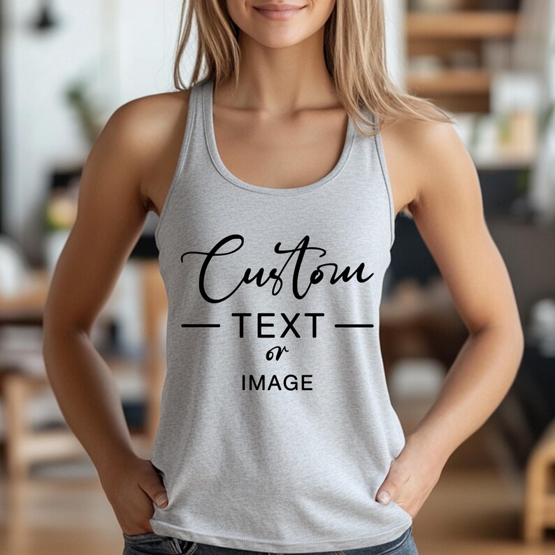 Custom Text Tank, Personalized Your Design Tank Top, Customized Saying ...